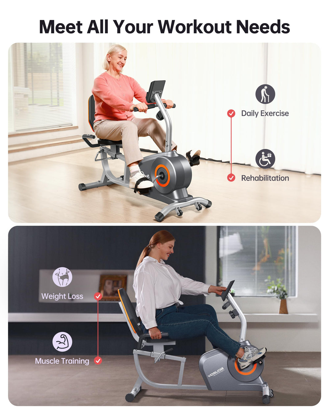 YOSUDA RC-PRO Recumbent Exercise Bike – Yosuda Bikes